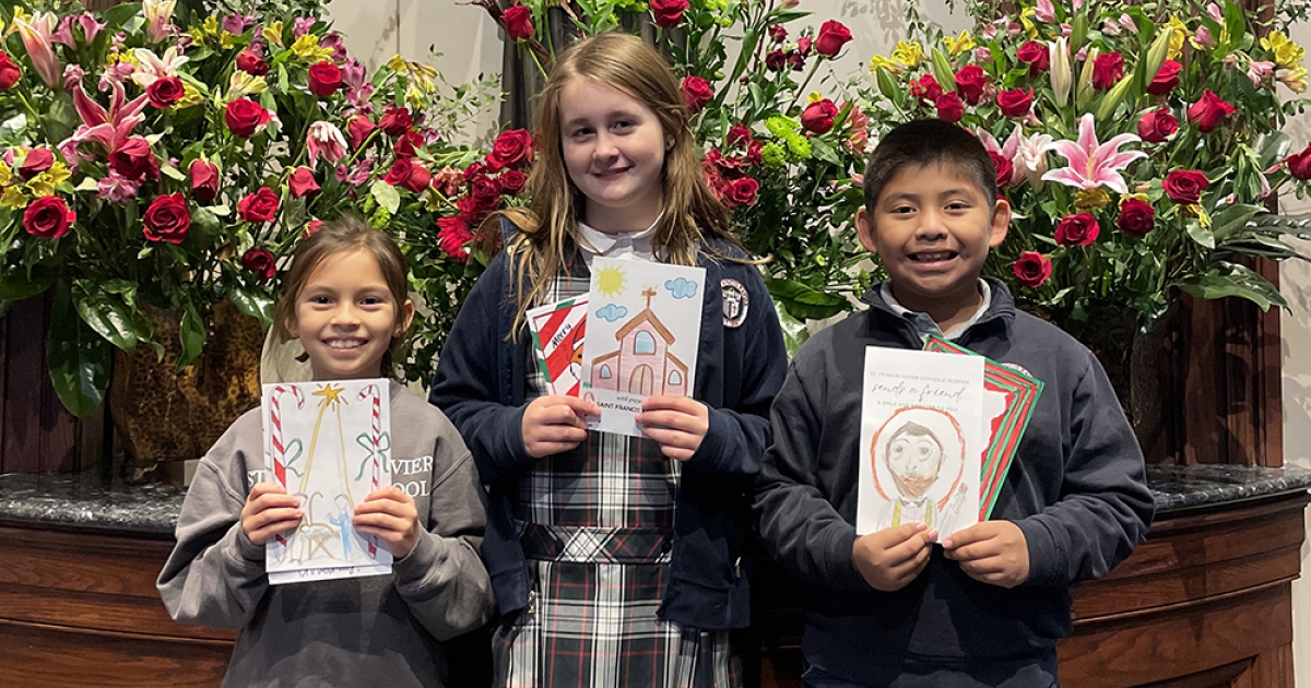 Students celebrate patron and school anniversary with service project ...